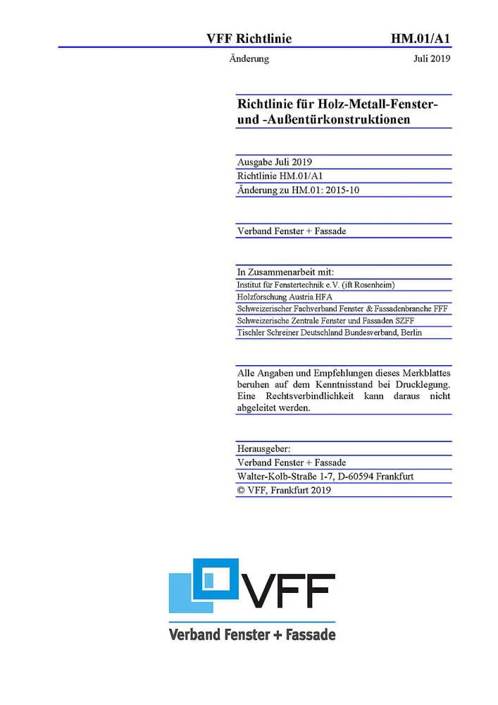 Neue VFF-Richtlinie veröffentlicht - Glas Fenster Fassade