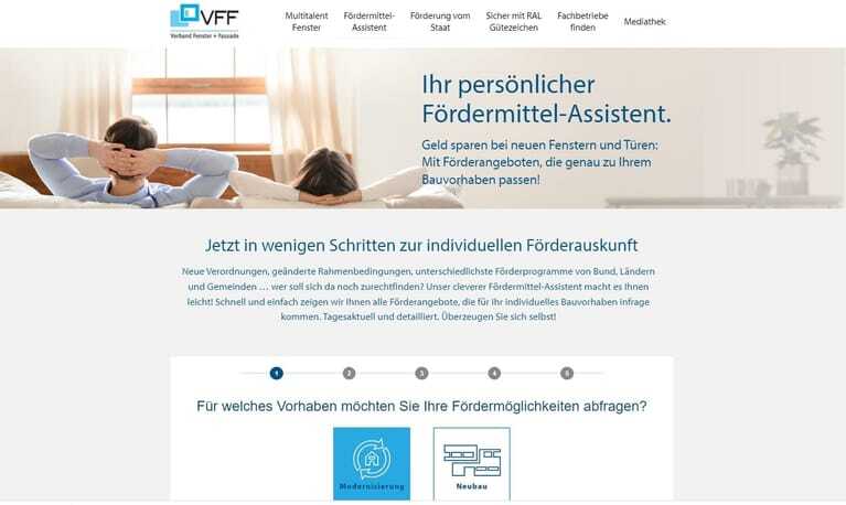 VFF-Förderrechner jetzt online - Glas Fenster Fassade
